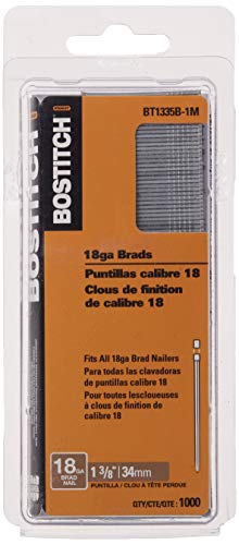 BOSTITCH 18 Gauge Brad Nails, 1-3/8-Inch, 1000 per Box (BT1335B-1M)