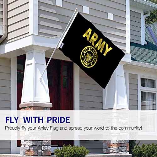 ANLEY Fly Breeze 3x5 Foot US Army Gold Crest Flag - Vivid Color and Fade proof - Canvas Header and Double Stitched - United States Military Flags Polyester with Brass Grommets 3 X 5 Ft