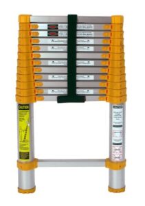 xtend & climb 770p telescoping-ladders, 12.5 ft, yellow/gray