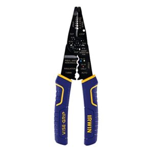 irwin vise-grip wire stripping tool / wire cutter, 8 inch, cuts 10-22 awg, protouch grip (2078309)