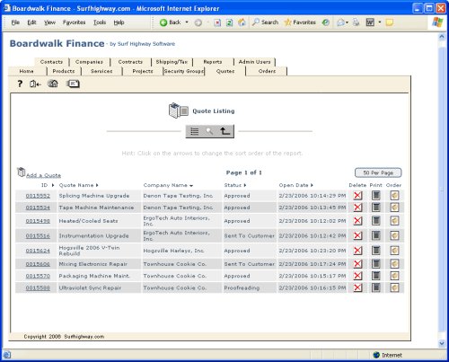 Boardwalk Finance 2.0 - Quote & Invoice Management (Windows 2000 / NT / XP)