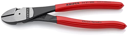 KNIPEX Tools 74 21 200, 8-Inch High Leverage Angled Diagonal Cutters