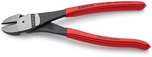 KNIPEX Tools 74 21 200, 8-Inch High Leverage Angled Diagonal Cutters