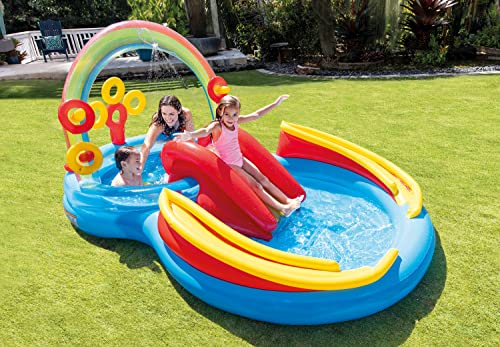 Intex Rainbow Ring Inflatable Play Center, 117" X 76" X 53", For Ages 2+