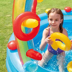 Intex Rainbow Ring Inflatable Play Center, 117" X 76" X 53", For Ages 2+