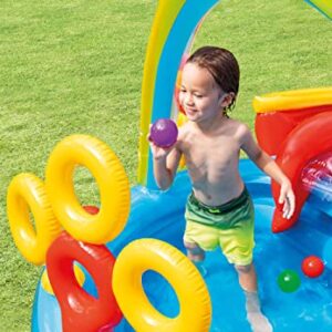 Intex Rainbow Ring Inflatable Play Center, 117" X 76" X 53", For Ages 2+