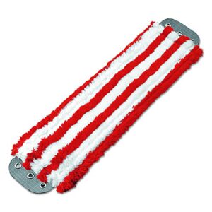 unger md40r microfiber mop head, 16 x 5, medium-duty 7mm pile, red/white