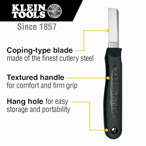 Klein Tools 44200 Cable Splicers Knife, Heavy-Duty Handle, Cutlery Steel Blade