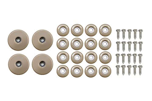 Shepherd Hardware 9471 1-Inch and 1-1/2-Inch Round, Adhesive Slide Glide Furniture Sliders, 20-Count,Tan