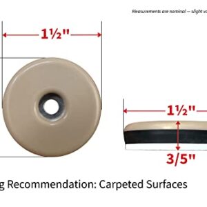 Shepherd Hardware 9471 1-Inch and 1-1/2-Inch Round, Adhesive Slide Glide Furniture Sliders, 20-Count,Tan