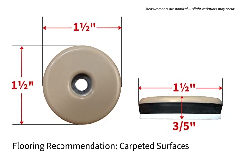 Shepherd Hardware 9471 1-Inch and 1-1/2-Inch Round, Adhesive Slide Glide Furniture Sliders, 20-Count,Tan