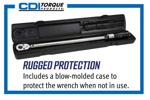 CDI 2503MFRPH Comfort Grip Dual Scale Micrometer Adjustable Click Style Torque Wrench - 1/2-Inch Drive - 30 to 250 ft. lb. Torque Range