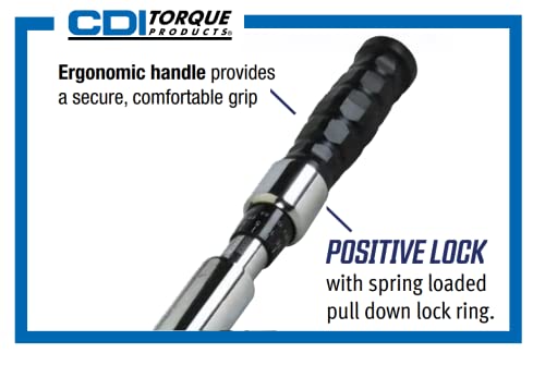 CDI 2503MFRPH Comfort Grip Dual Scale Micrometer Adjustable Click Style Torque Wrench - 1/2-Inch Drive - 30 to 250 ft. lb. Torque Range