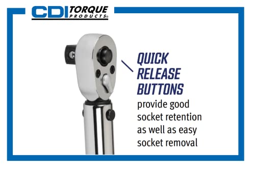 CDI 2503MFRPH Comfort Grip Dual Scale Micrometer Adjustable Click Style Torque Wrench - 1/2-Inch Drive - 30 to 250 ft. lb. Torque Range