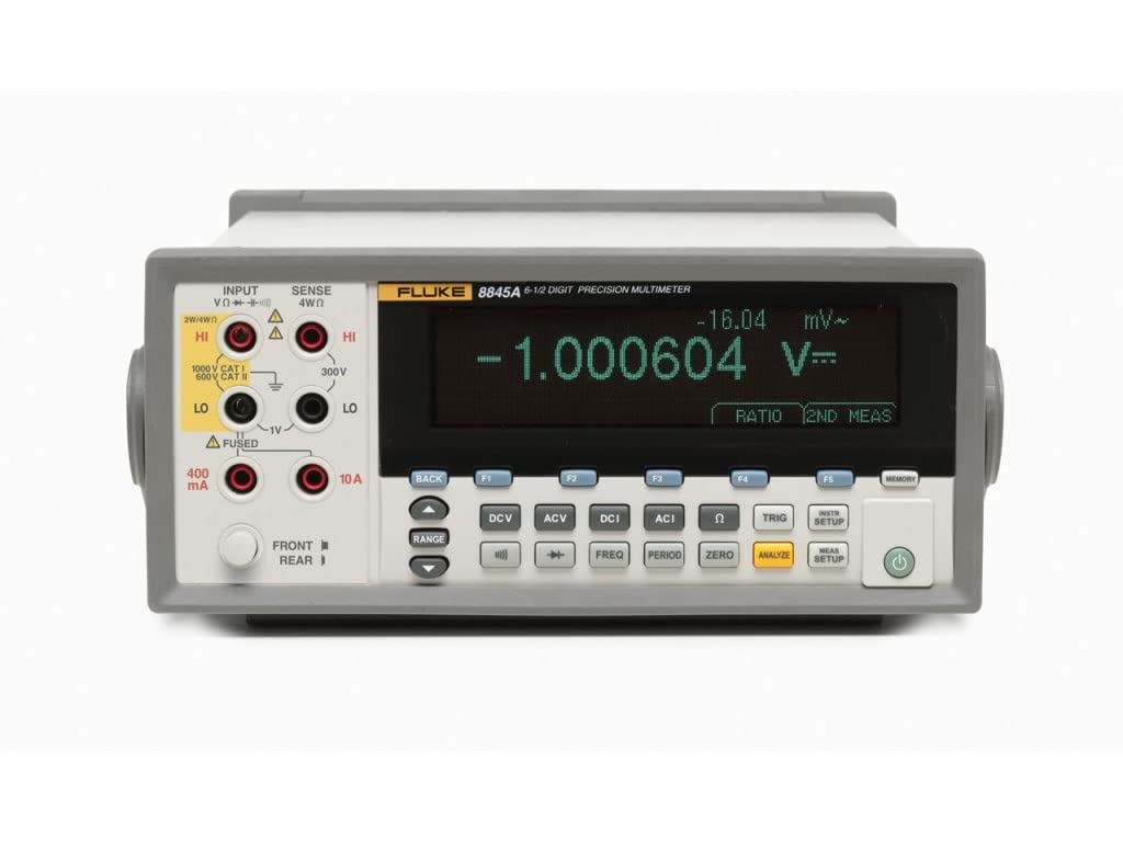 Fluke 8845A 120V 6.5 Dual Digital Display Precision Multimeter, 35 PPM, 0.0035 Percent Accuracy, 100 pA Resolution, Includes ISO 17025 Accredited Certificate of Calibration