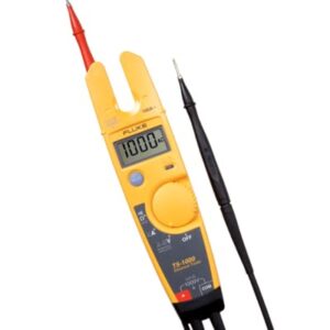 Fluke T5-1000 Voltage, Continuity and Current Tester, OpenJaw Design For Current Measurements Without Metallic Contact, Includes Detachable Slim Reach Probe Tips, Auto Selects AC or DC Voltage