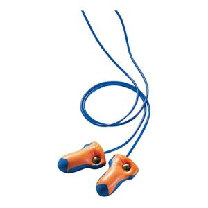 howard leight by honeywell lt-30 hundred-pair 32nrr laser trak corded single-use earplugs - orange/blue