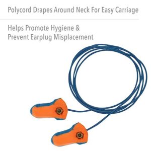 Howard Leight by Honeywell LT-30 Hundred-Pair 32NRR Laser Trak Corded Single-Use Earplugs - Orange/Blue