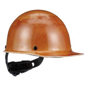 msa 475395 skullgard cap style safety hard hat with fas-trac iii ratchet suspension | non-slotted cap, made of phenolic resin, radiant heat loads up to 350f - standard size in natural tan