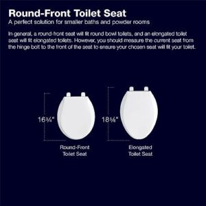 KOHLER 4648-47 Stonewood Toilet Seat Round,Wood Toilet Seat, Round Toilet Seats for Standard Toilets, Toilet Lid with Color-Matched Plastic Hinges, Almond