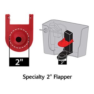 Korky 2012BP Shark Fin Repairs-Replaces Kohler Parts 84138, 84314, 85655 and 89825-Made in USA, Fits Specific 1 Piece Toilets, Red