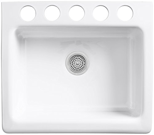 KOHLER K-6573-5U-0 Alcott Apron-Front, Undercounter Kitchen Sink, White