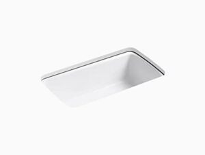 kohler k-5864-5u-0 cape dory undercounter kitchen sink, white, 2.375