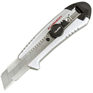 tajima utility knife - 1" 7-point rock hard magazine snap blade box cutter with dial lock & 3 rock hard blades - ac-701s