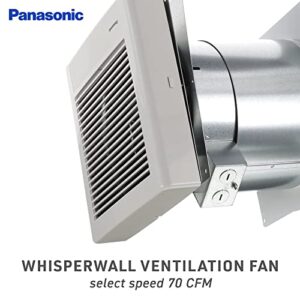 Panasonic FV-08WQ1 WhisperWall Bathroom Fan - Thru-the-Wall Ventilation Fan - 70 CFM