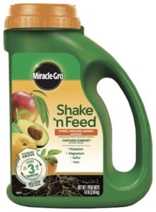 miracle-gro shake 'n feed citrus, avocado, mango plant food