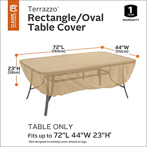 Classic Accessories Terrazzo Rectangular/Oval Patio Table Cover, Retail