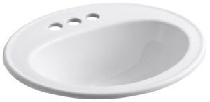 kohler k-2196-4-0 pennington self-rimming bathroom sink, white