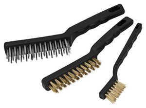 performance tool w1149 3-piece brass and stainless-steel wire brush set