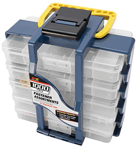 Performance Tool W5199 Organizer Tote with 1,000pc Home Fastener Assortments