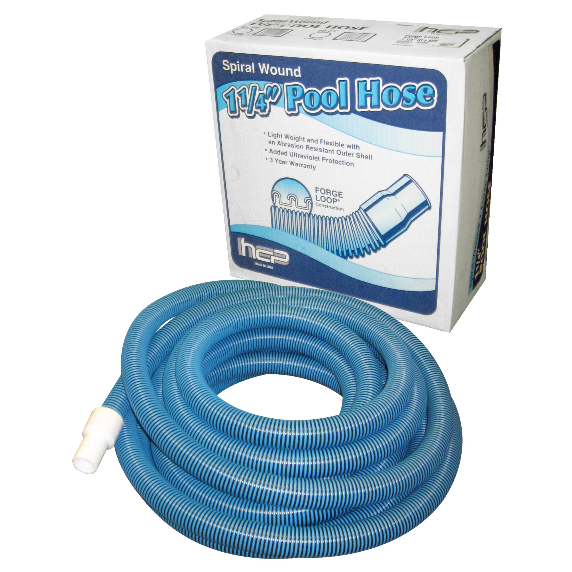 Haviland NA101 Forger Loop Pool Hose, 18-ft x 1-1/4-in, Blue/White