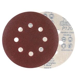 Gator 5" Random Orbit Hook & Loop Red Resin Aluminum Oxide Sanding Discs, 8-Hole, 120 Grit, 50 Pack