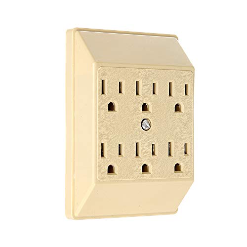 Eaton 1146V-SP 15-Amp 125-Volts Six Outlet Tap Duplex Receptacle, Ivory