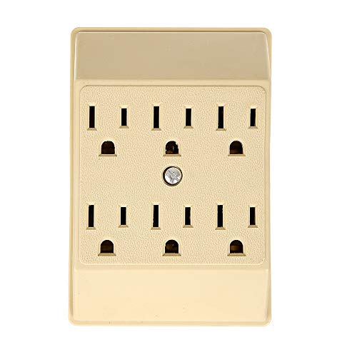 Eaton 1146V-SP 15-Amp 125-Volts Six Outlet Tap Duplex Receptacle, Ivory