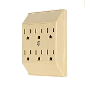 Eaton 1146V-SP 15-Amp 125-Volts Six Outlet Tap Duplex Receptacle, Ivory