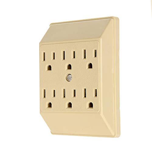 Eaton 1146V-SP 15-Amp 125-Volts Six Outlet Tap Duplex Receptacle, Ivory