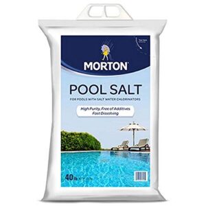 morton salt, 40 lb 3460 pool salt, white