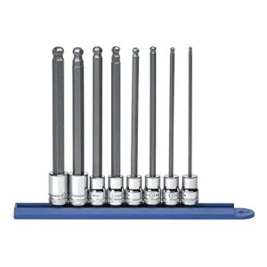 gearwrench 8 pc. 3/8" drive long ball end hex bit socket set, metric - 80573