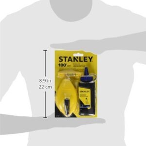 STANLEY Chalk Line Box Set, Blue Chalk with Plastic Line Level, 4oz, 3-Piece (47-443)