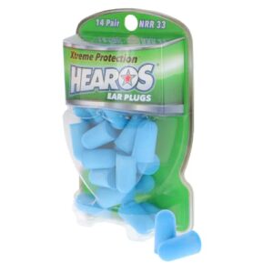 hearos xtreme ear plugs - best in class noise cancelling disposable foam earplugs with nrr 33 hearing protection, 14 pairs