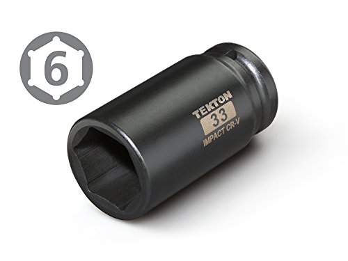 TEKTON 3/4 Inch Drive x 33 mm Deep 6-Point Impact Socket | 4933