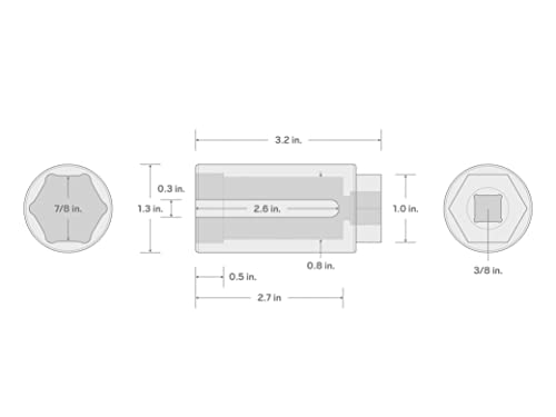 TEKTON 3/8 Inch Drive x 7/8 Inch 6-Point Oxygen Sensor Socket | 4929