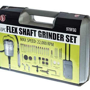 SE Flex Shaft Grinder, Powerful Rotary Tool Kit, Foot Pedal Control, Drilling, Polishing, Carving Multi-function Metalworking Tools, Set of 55 Pcs