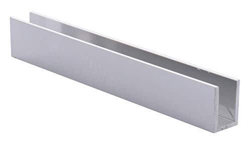 CRL Bright Anodized Frameless Shower Door Aluminum Deep U-Channel for 3/8" Thick Glass - 95 in long