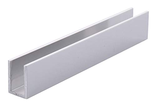 CRL Bright Anodized Frameless Shower Door Aluminum Deep U-Channel for 3/8" Thick Glass - 95 in long