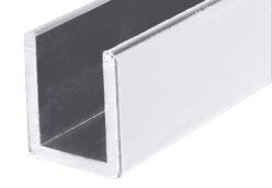 CRL Bright Anodized Frameless Shower Door Aluminum Deep U-Channel for 3/8" Thick Glass - 95 in long